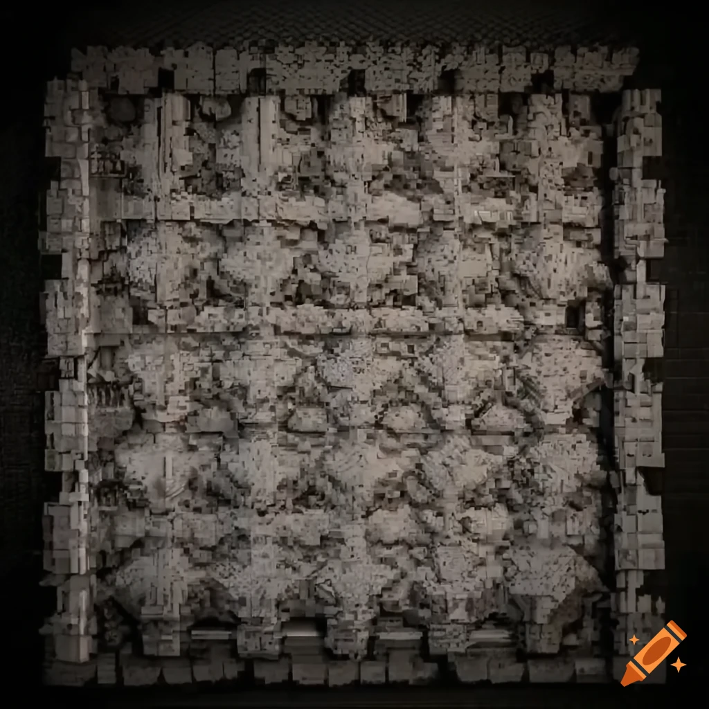 2d metroid-like brick wall inspired by h.r. giger