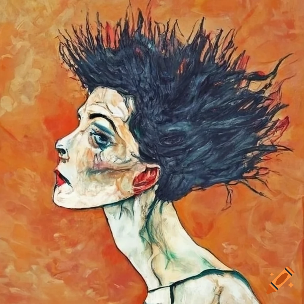 Painting in the style of egon schiele on Craiyon