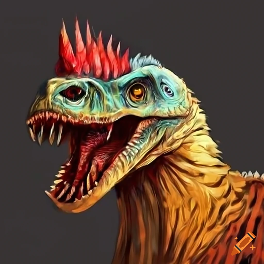 Image of a monster chicken dinosaur on Craiyon