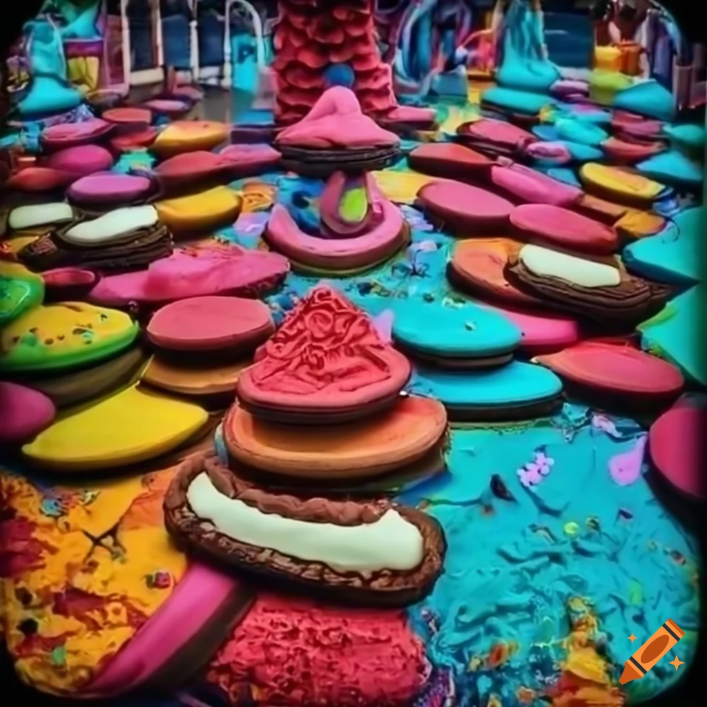 Colorful whimsical land made of oreo cookies