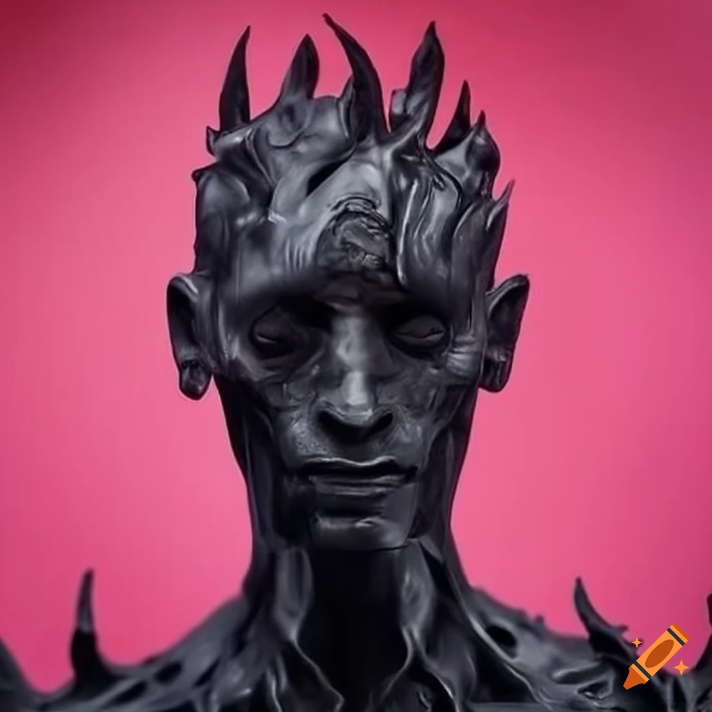 Artwork of a black fire humanoid figure