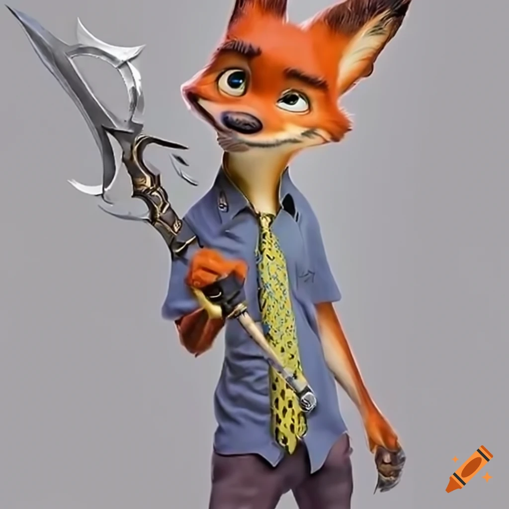 Nick wilde wielding a keyblade on Craiyon