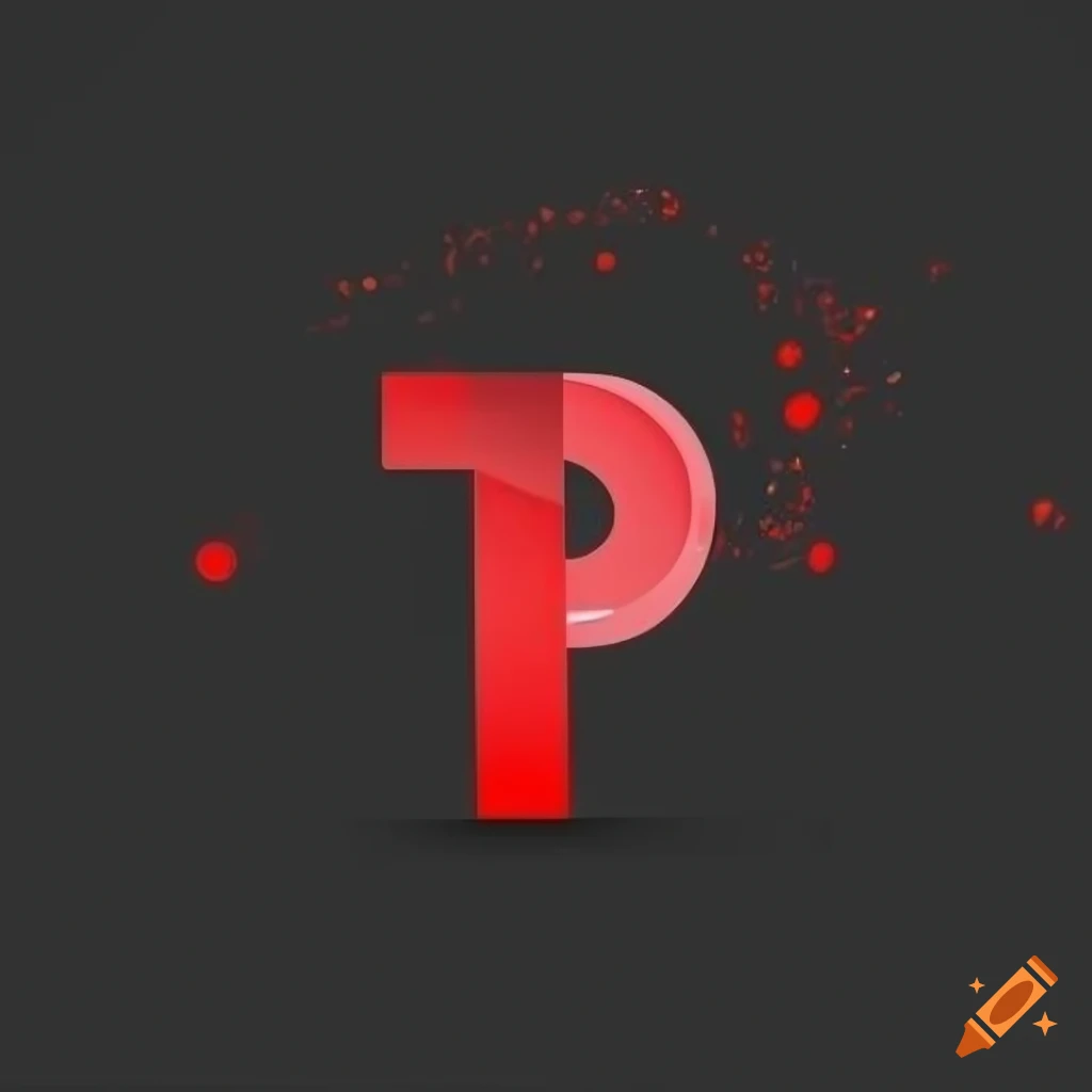 Red and black modern logo design with the letter p