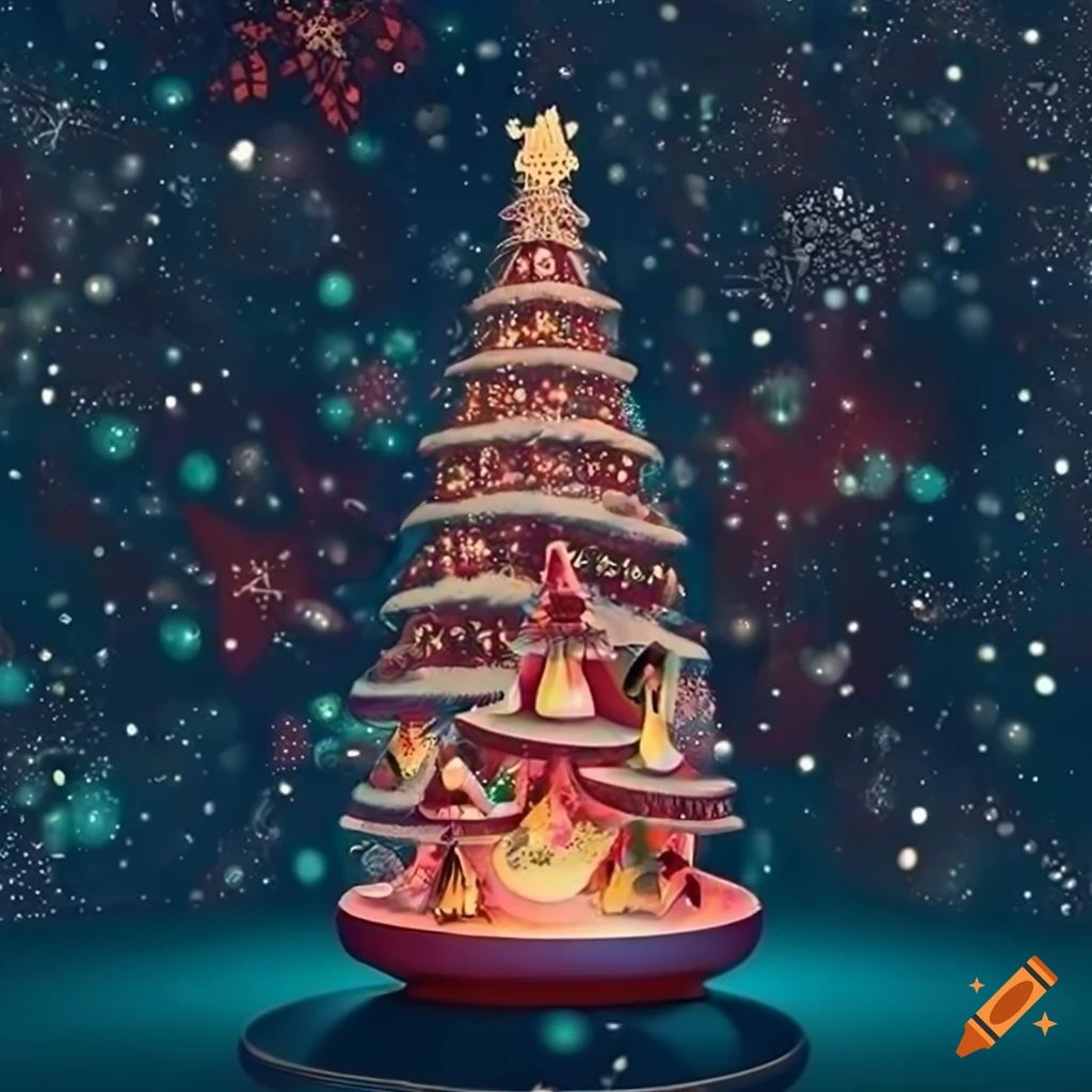 Eyvind earle's richly decorated christmas tree on Craiyon