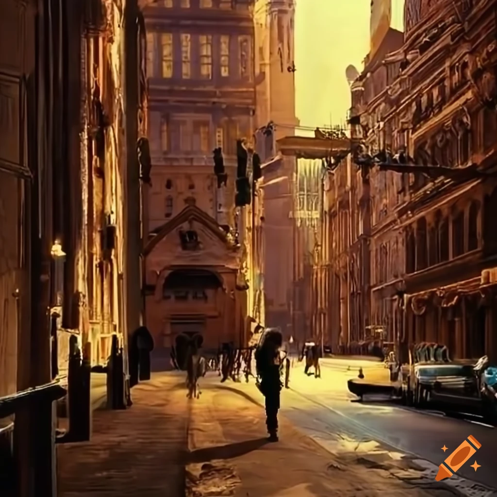 Artistic depiction of the history of humanity in a city on Craiyon