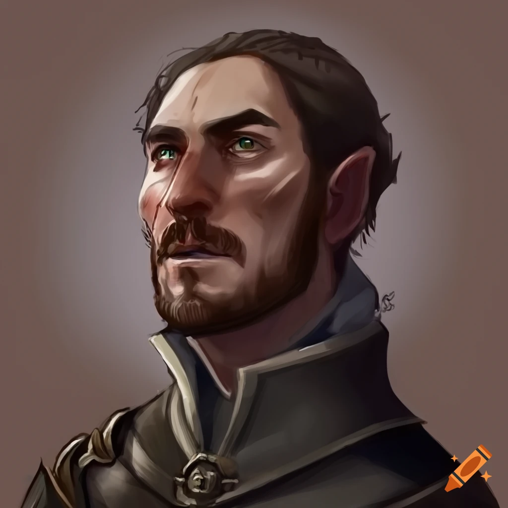 Fantasy human guard inspired by javert from les misérables on Craiyon