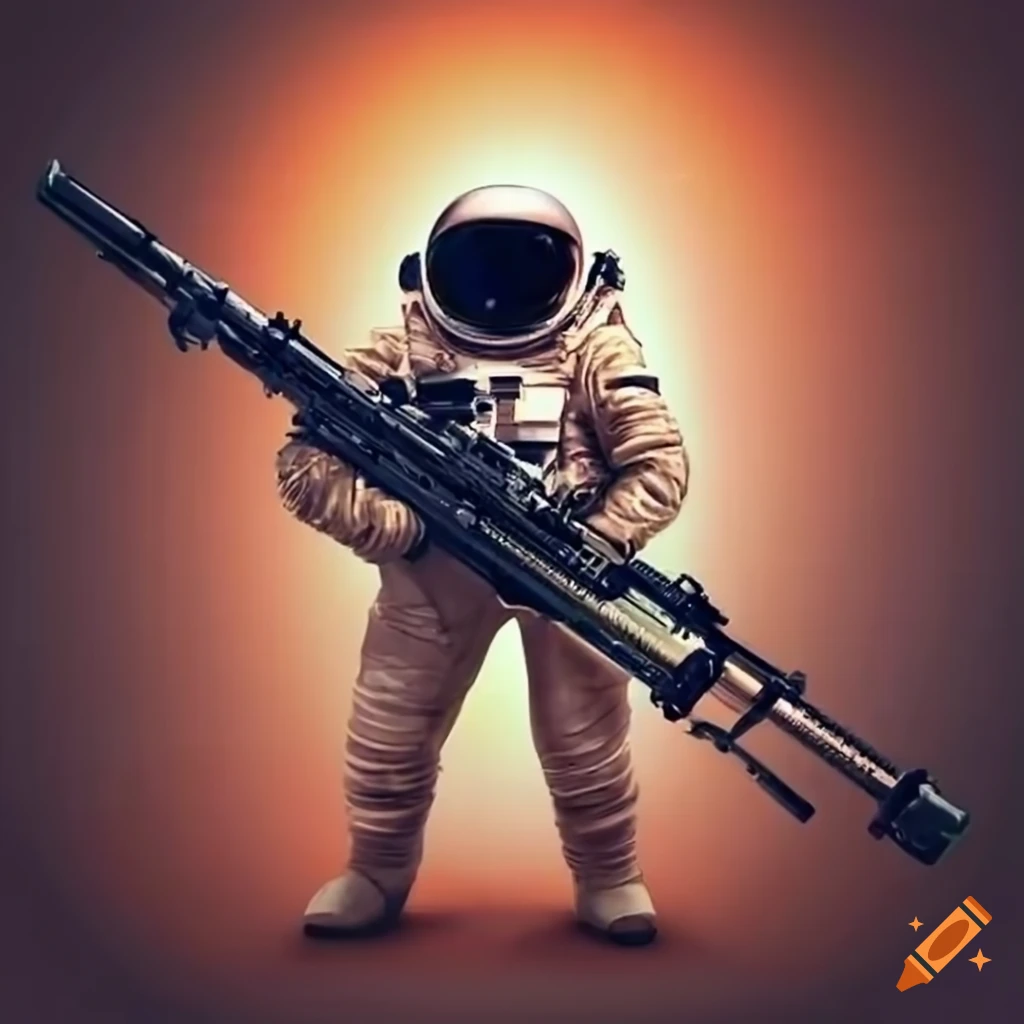 Astronaut with a sniper rifle