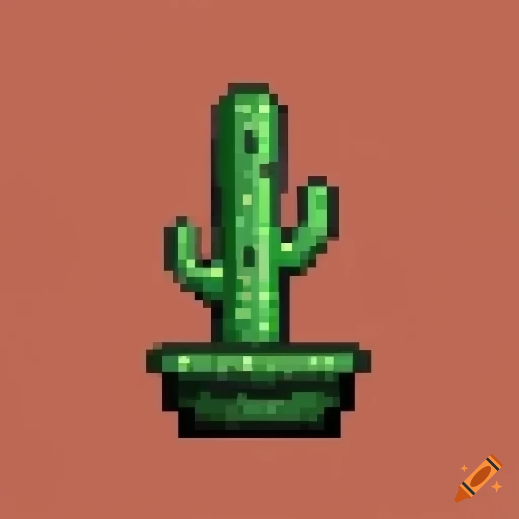 Pixel art cactus avatar on Craiyon