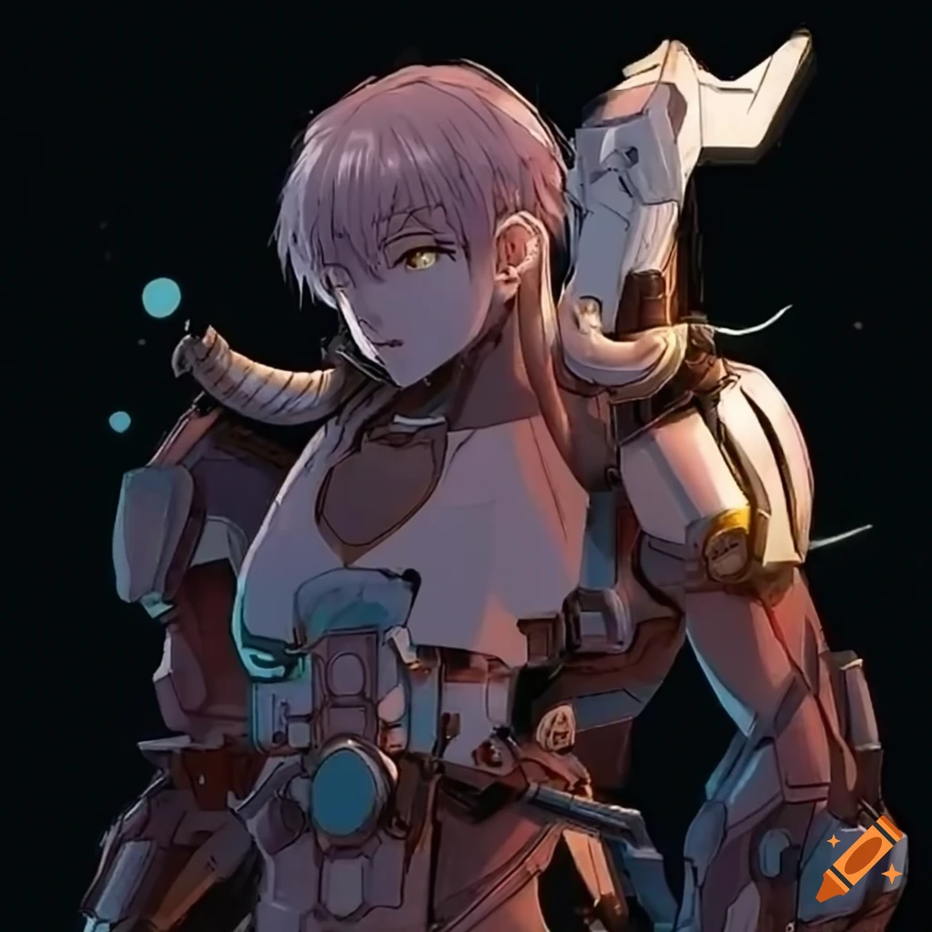 Mechanical heroine with intricate gears in a magical medieval kingdom ...