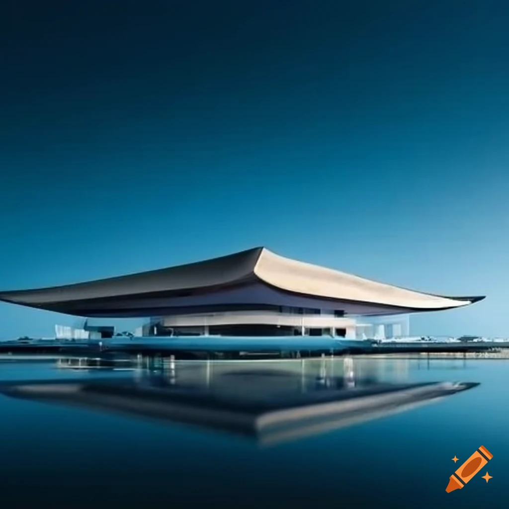 Supermodern airport entrance in omsk with avant-garde architecture on ...