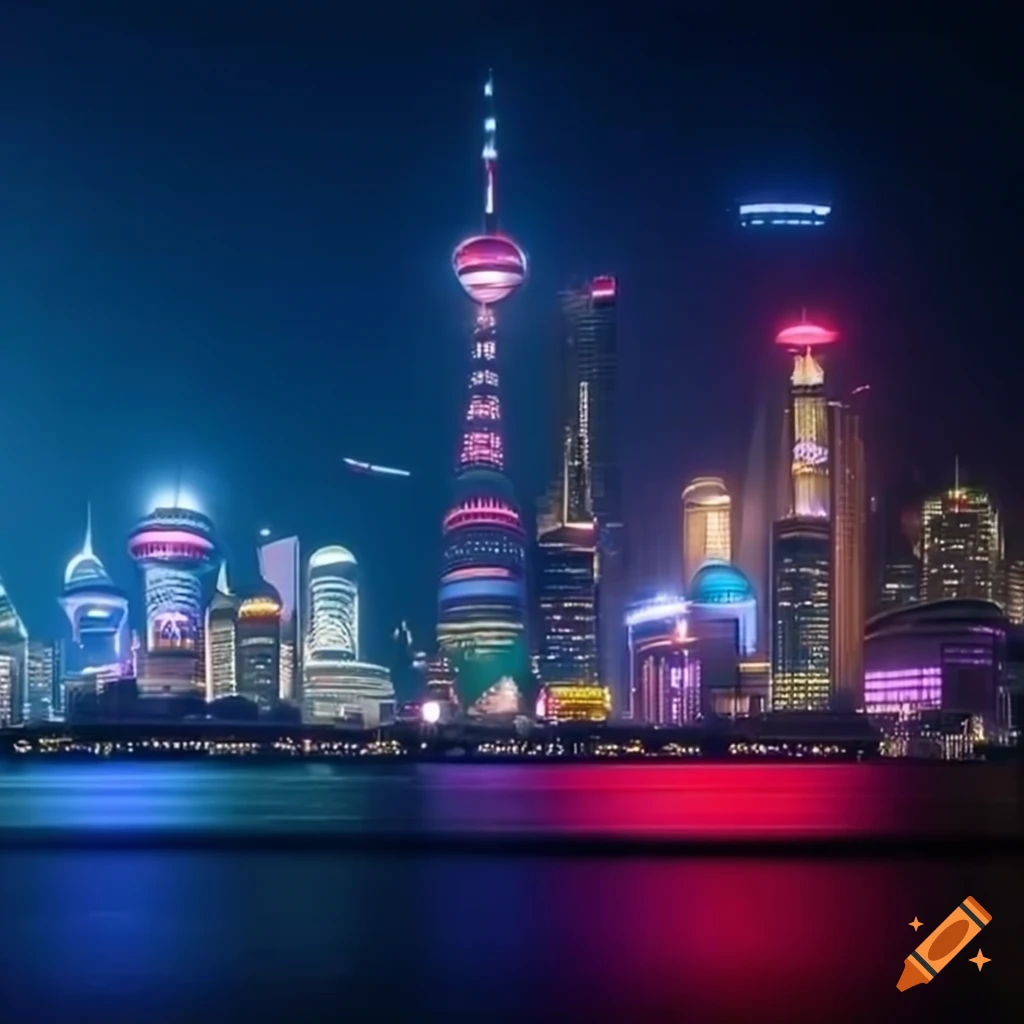 Shanghai skyline on Craiyon