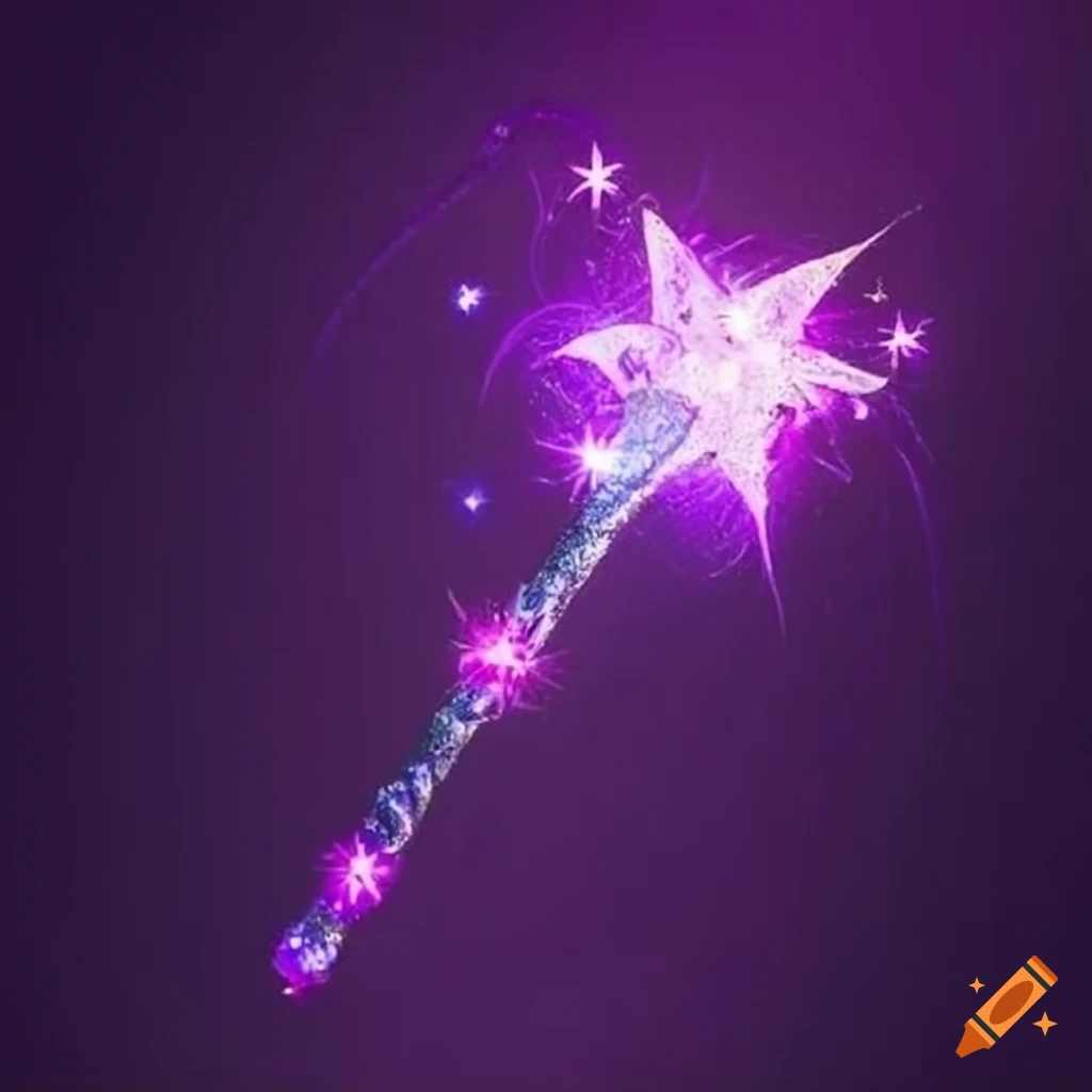 Sparkling fairy wand with a purple glowing star