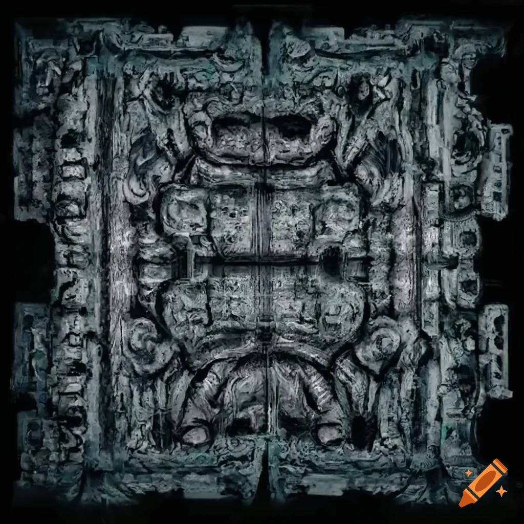 Dark and eerie 2d game tiles with h.r. giger-inspired design on Craiyon