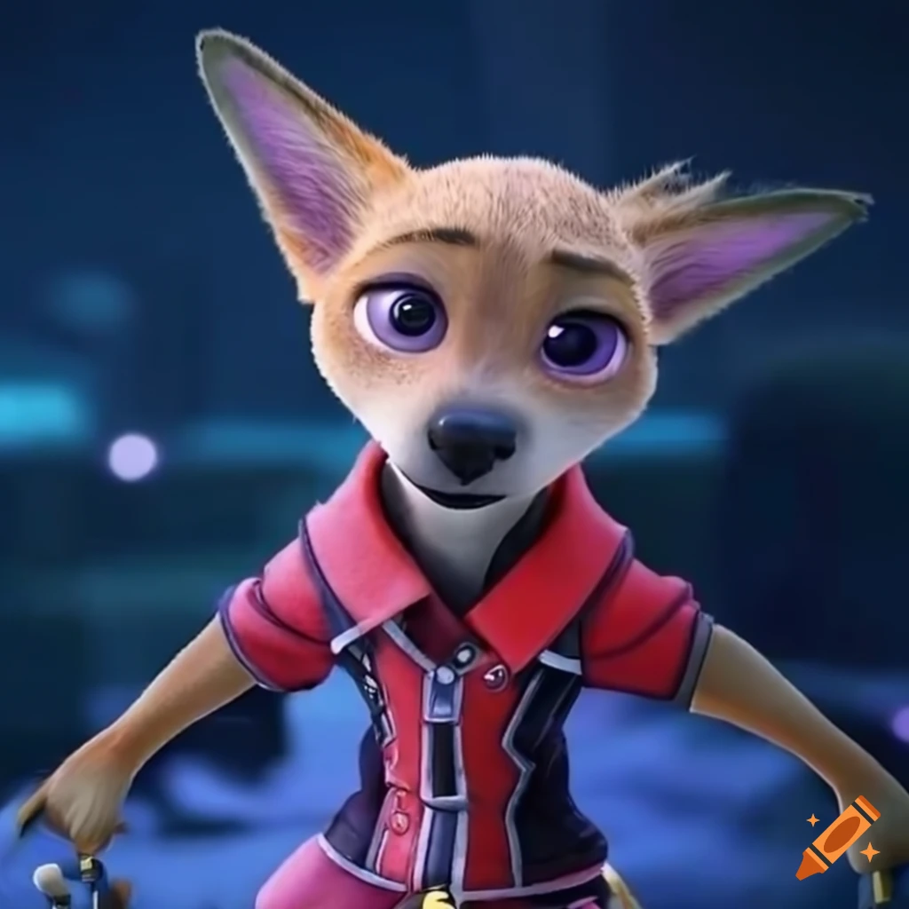 Zootopia male fox character in kingdom hearts on Craiyon