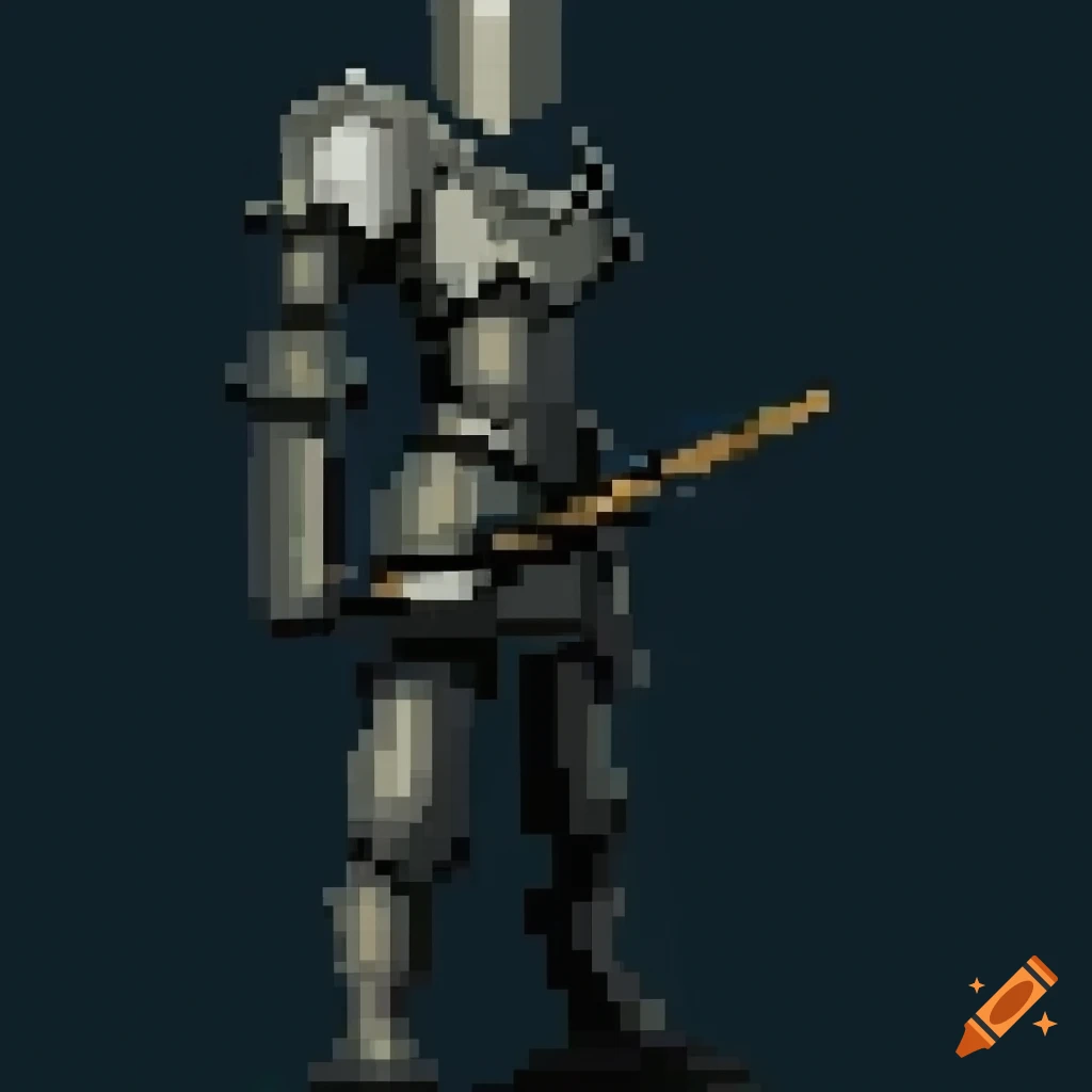 Pixel art knight character