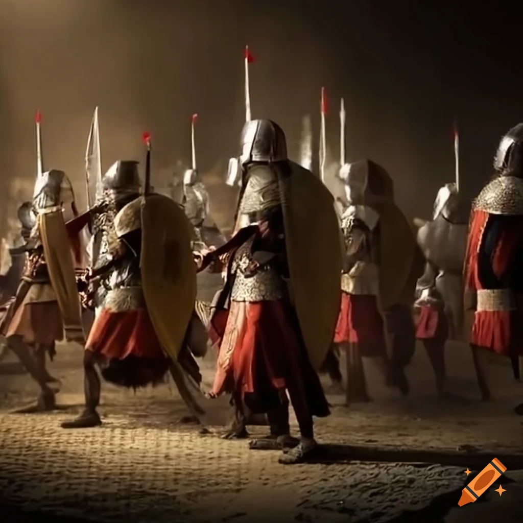 Image of knights marching in an ancient arena on Craiyon