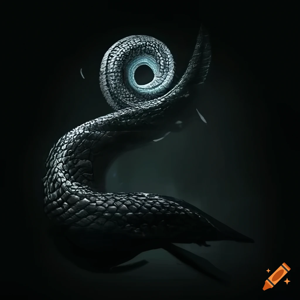 Image of a dark and sleek serpent in the void