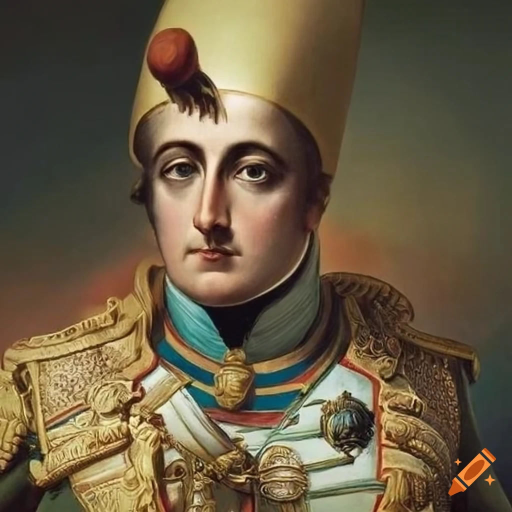 Portrait of napoleon with a pharaoh hat on Craiyon