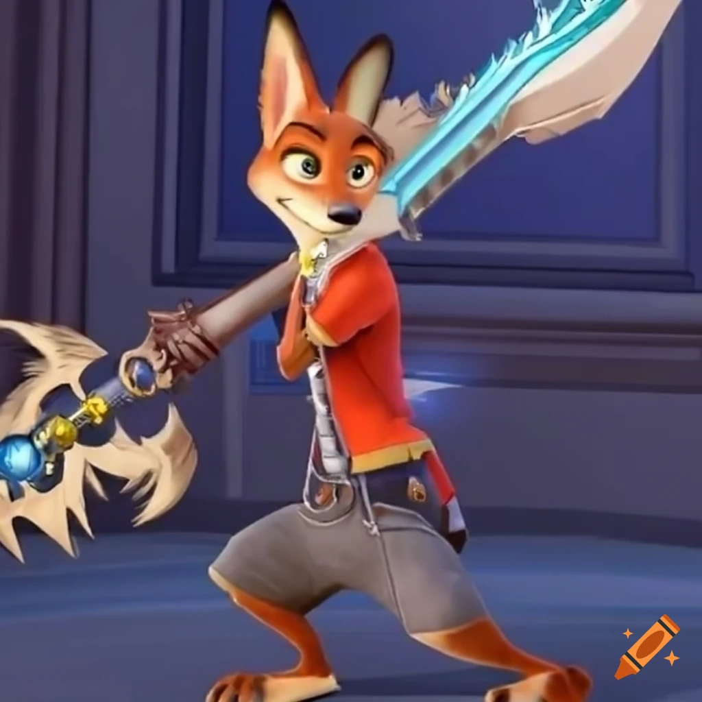 Zootopia male fox character in kingdom hearts on Craiyon
