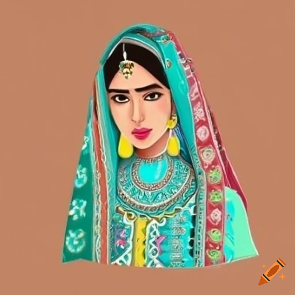 Woman wearing traditional clothing in sindh, pakistan