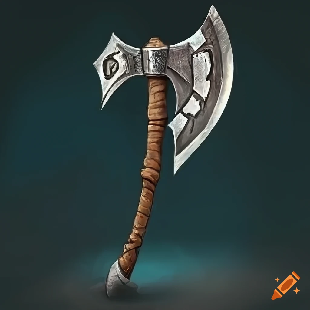 Image of an arcane axe on Craiyon
