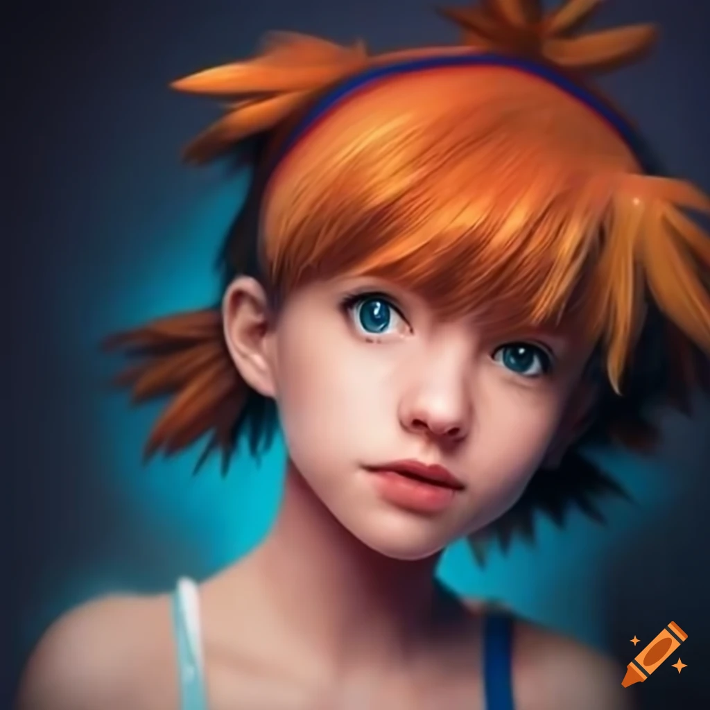 Realistic depiction of misty from pokemon on Craiyon