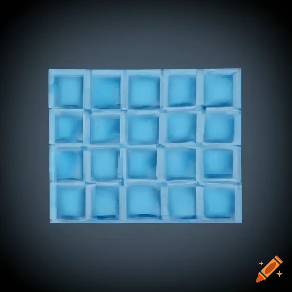 Ice block wall in a black background