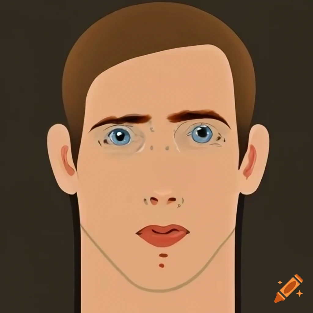 Portrait of a man with unique facial features on Craiyon