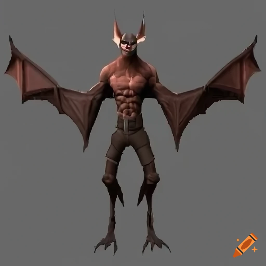 3d rpg man-bat character design
