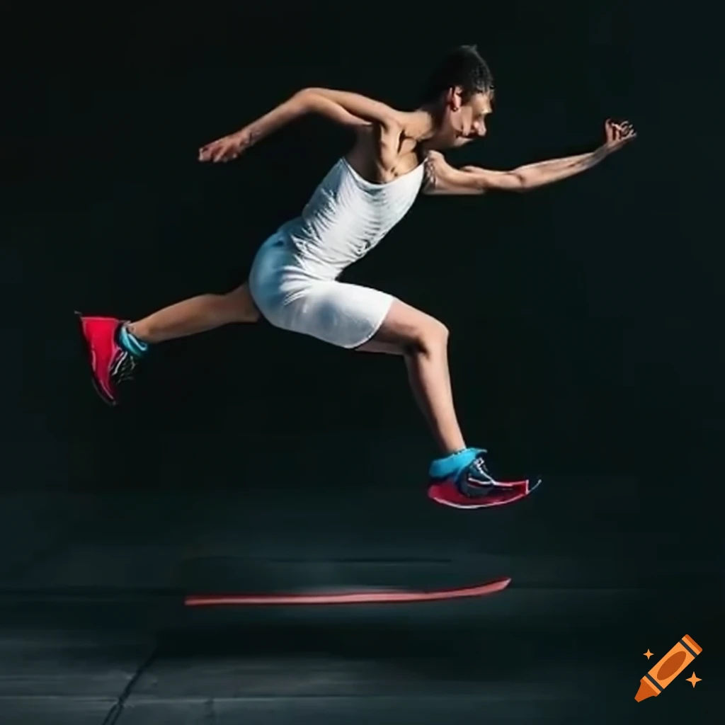 Athlete running on a track on Craiyon