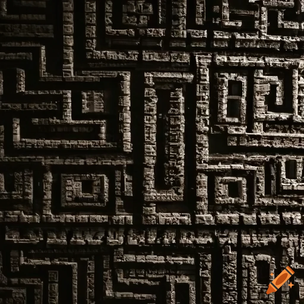 Hr giger inspired 2d brick wall art on Craiyon