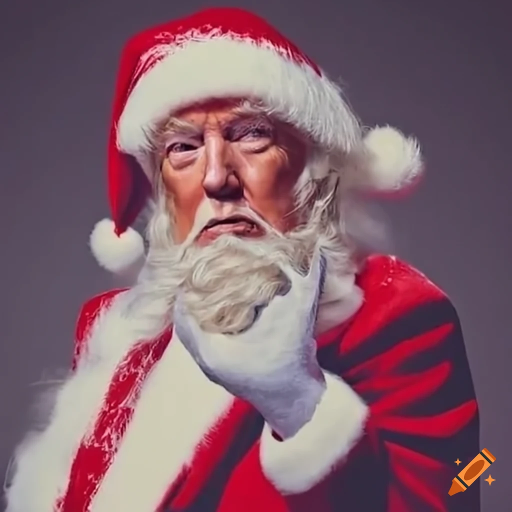 Donald trump dressed as santa claus