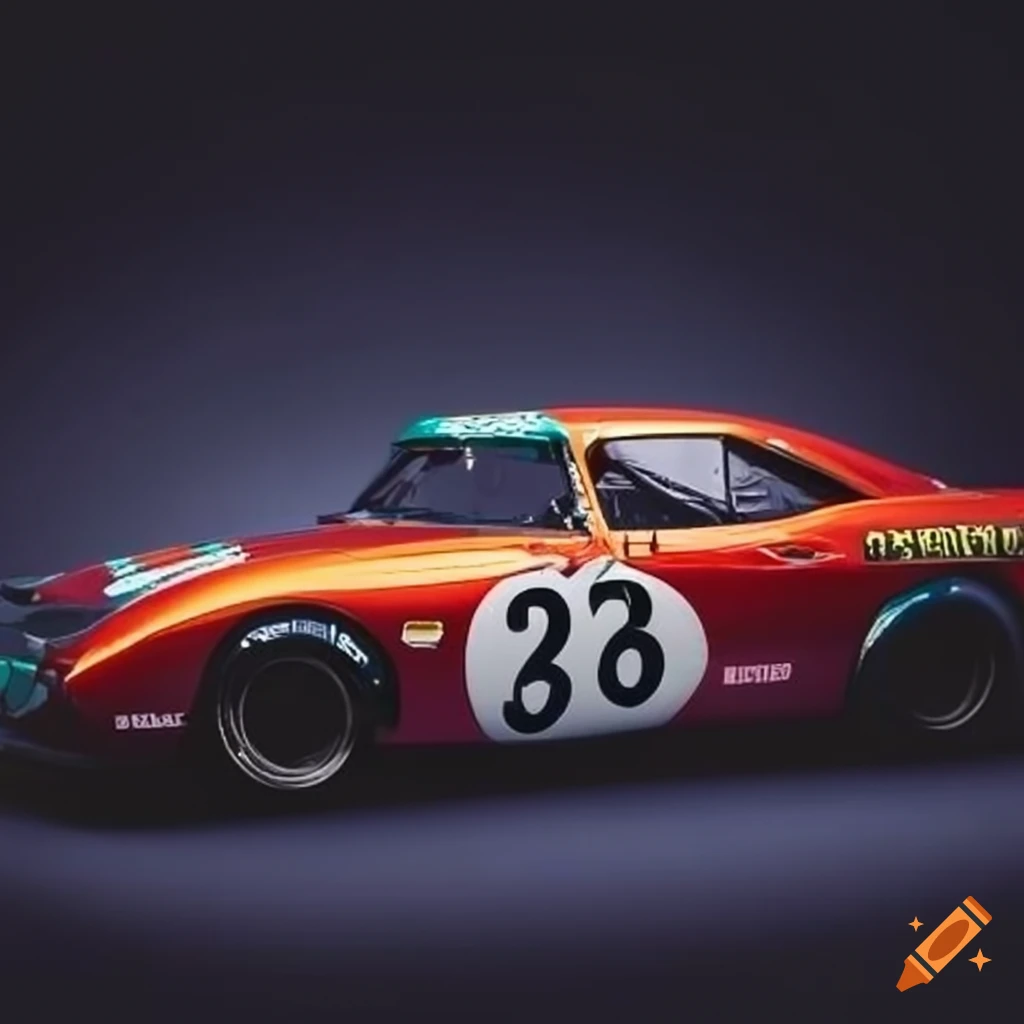 Race car liveries inspired by the 70's to 90's on Craiyon