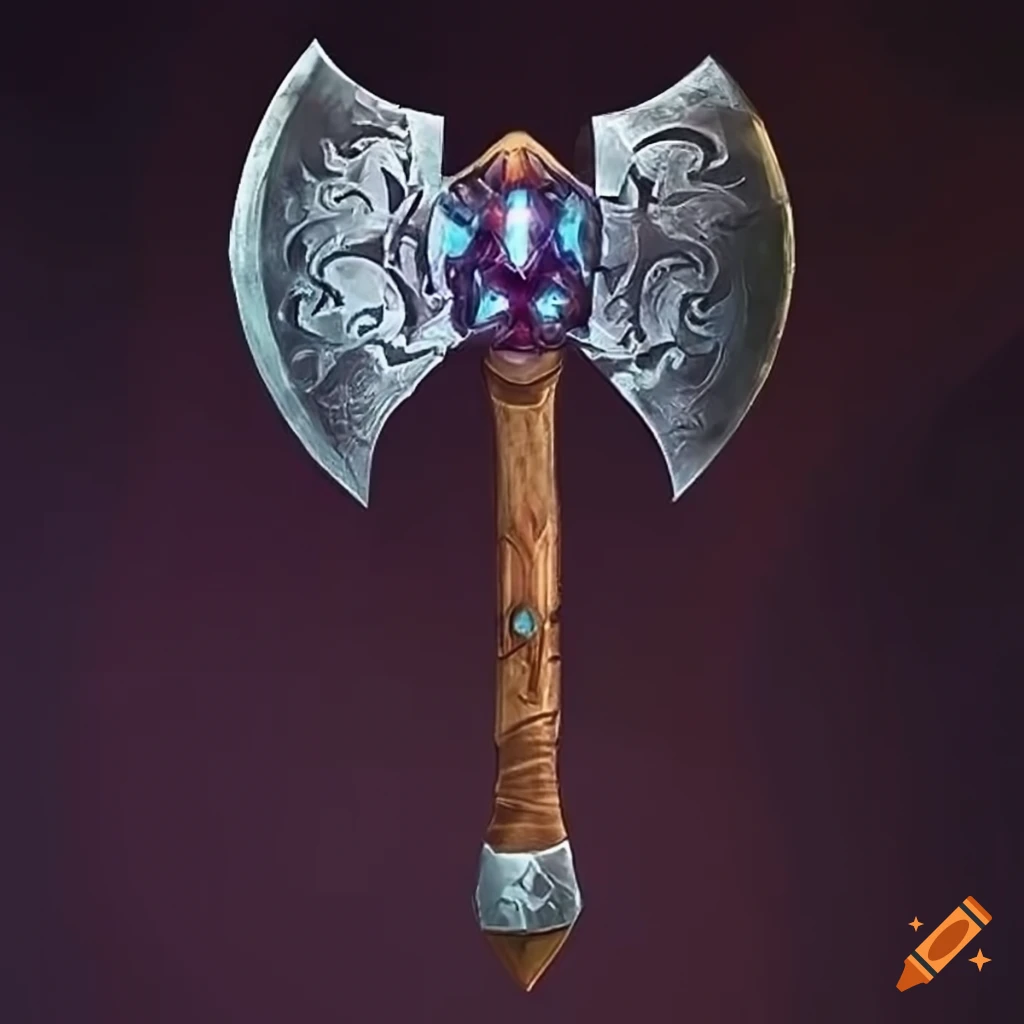 Illustration of a magic battle axe