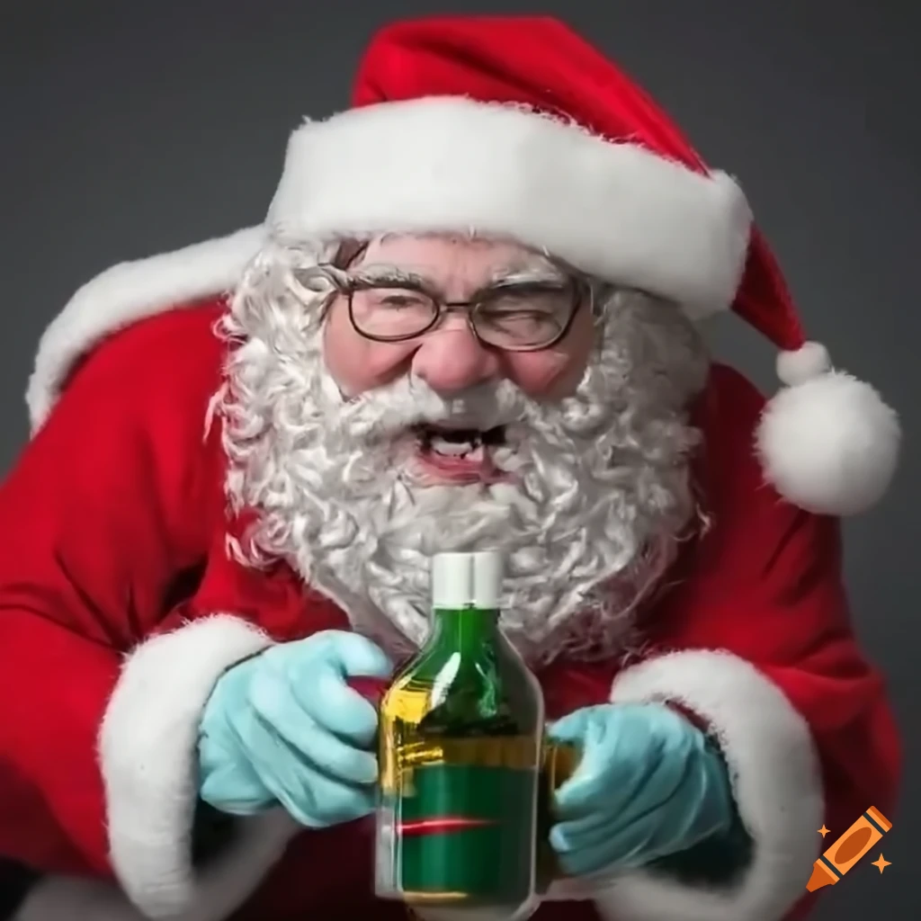Santa with a new year's hangover on Craiyon