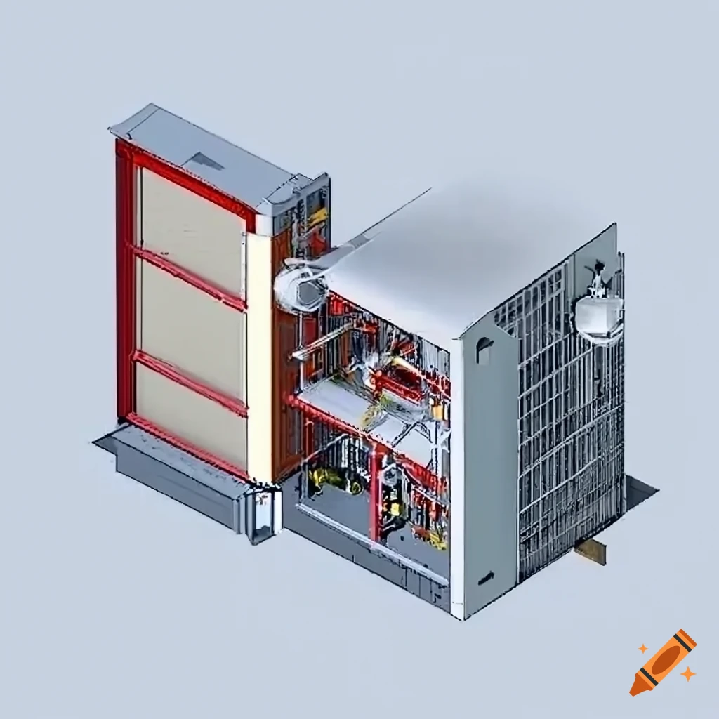 Detailed hvac system design showing heating on Craiyon