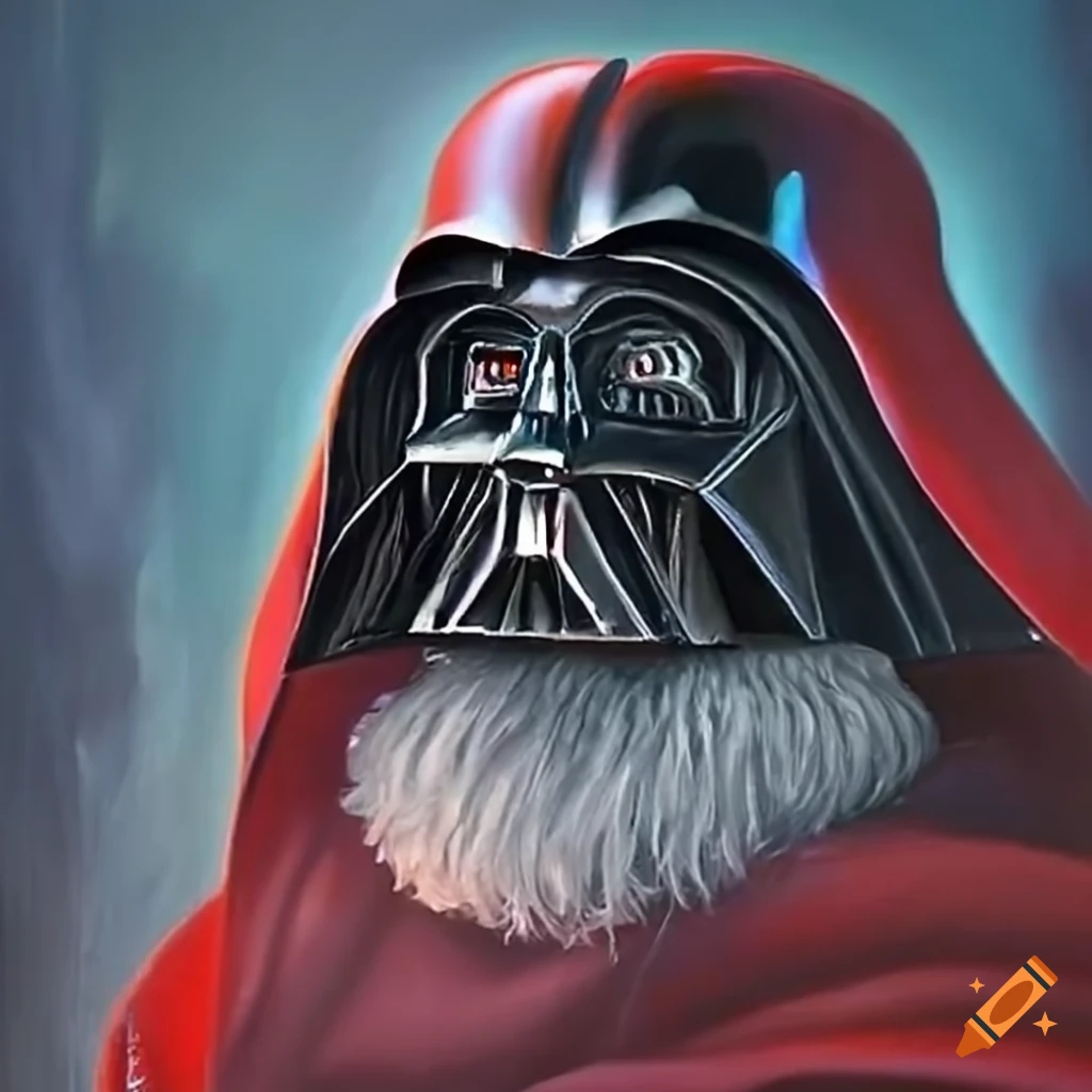 Darth vader dressed as santa claus