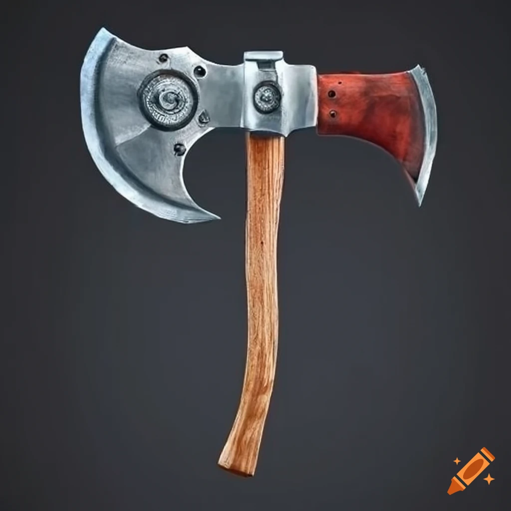 Mechanical steam axe on Craiyon