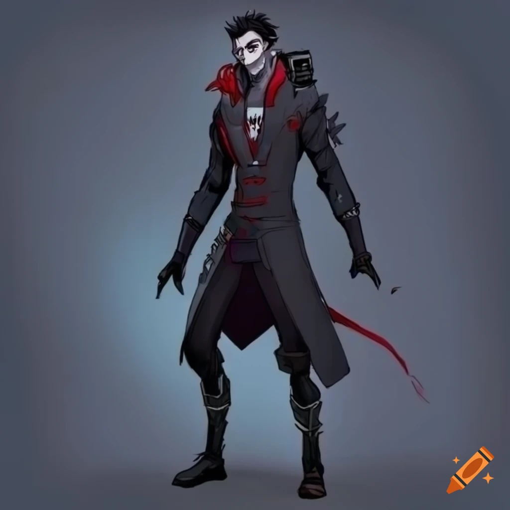 Intriguing anime design of a dark-haired male vampire on Craiyon
