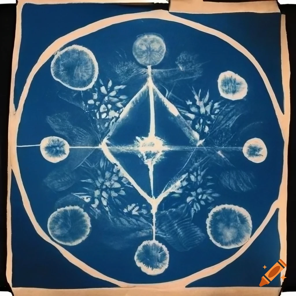 Cyanotype of a sacred symbol