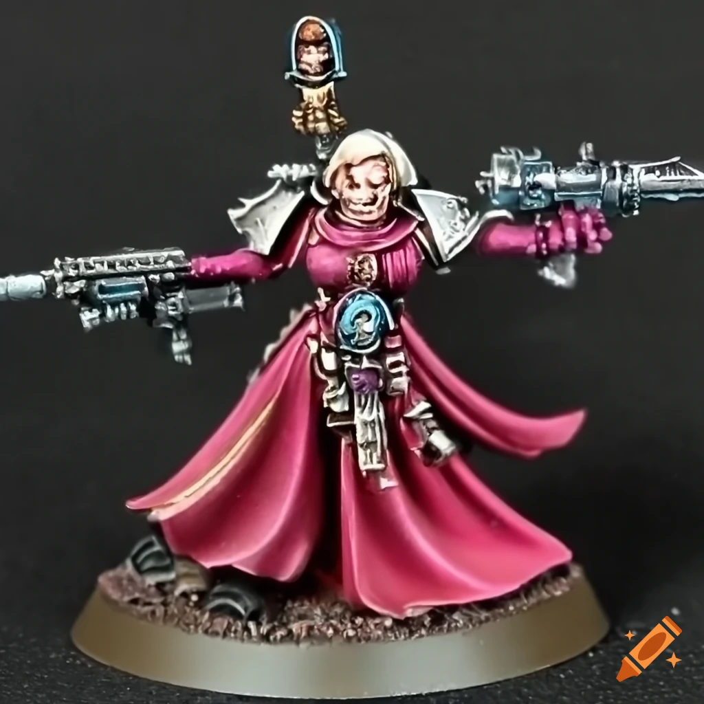 Model Of Pink Adeptus Sororitas Sisters Of Battle On Craiyon