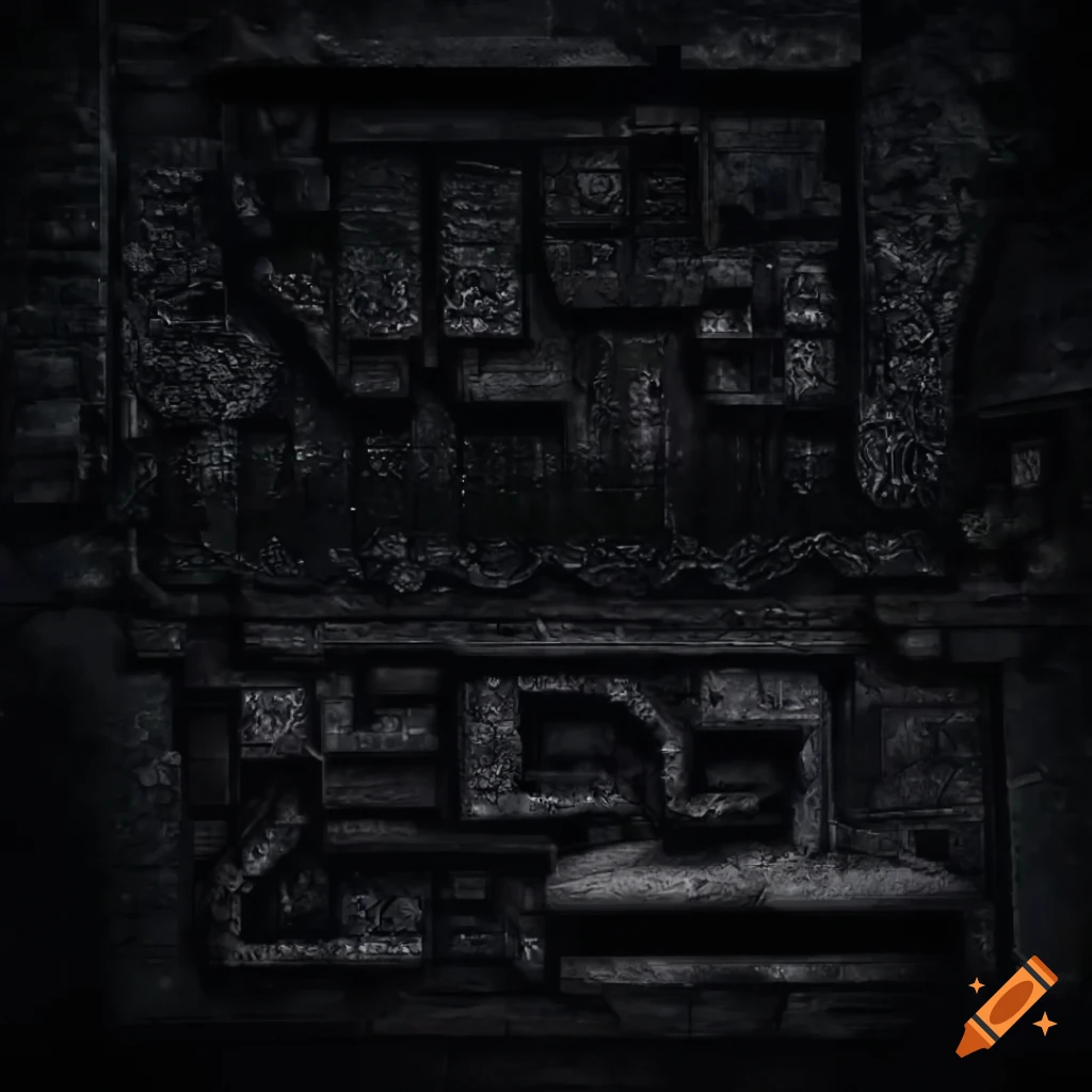 Tiles resembling ruins inspired by h r giger on Craiyon