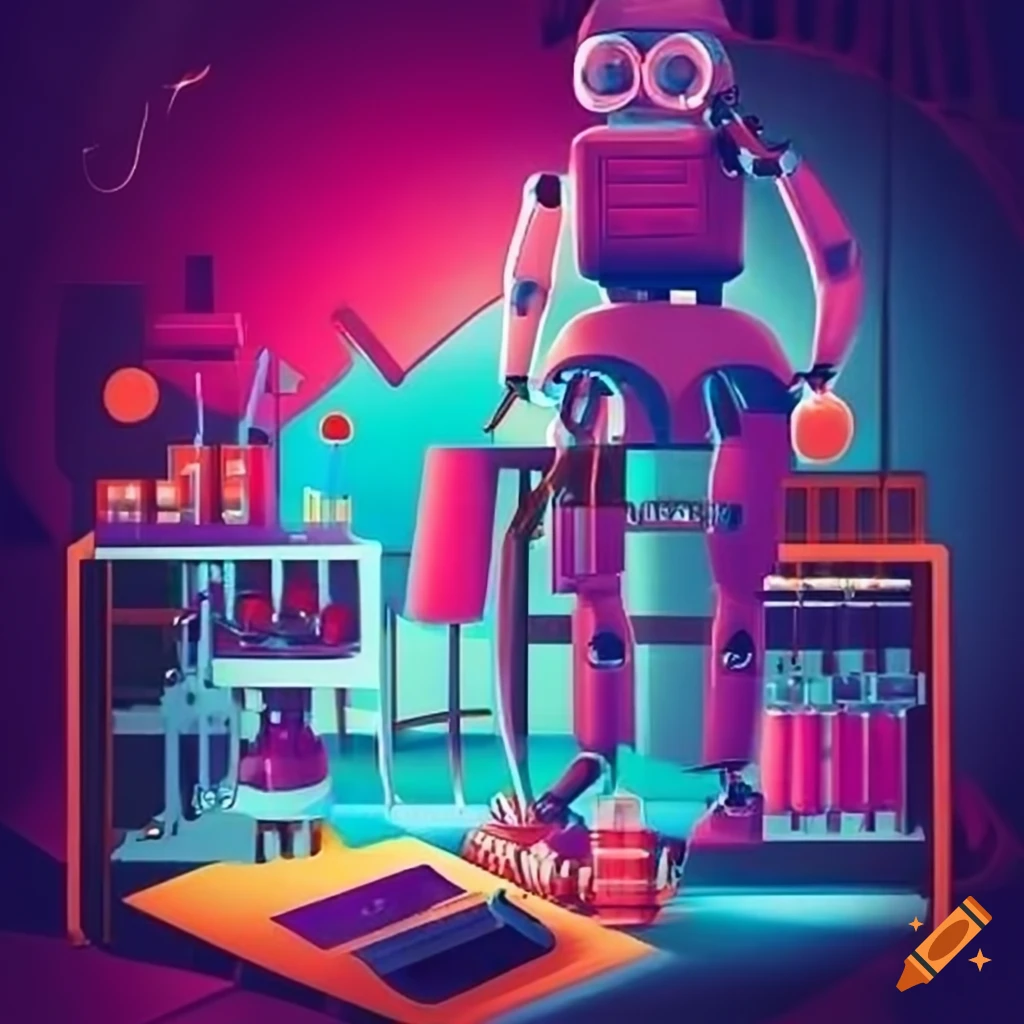 Poster design for science festival with laboratory elements on Craiyon