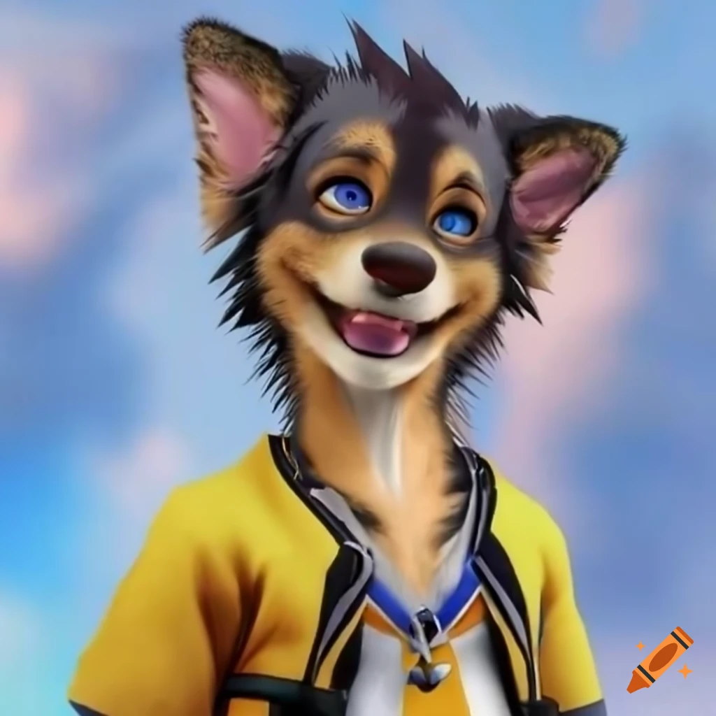 Anthro dog wearing kingdom hearts costume
