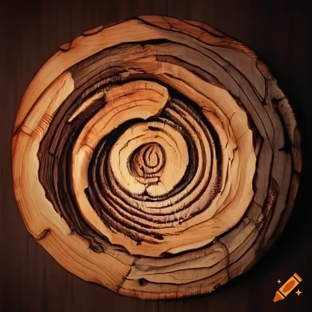 Wooden art piece in a perfect circle