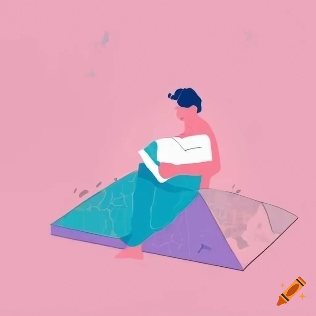 Illustration of a person exploring stories and perspectives on a map on ...