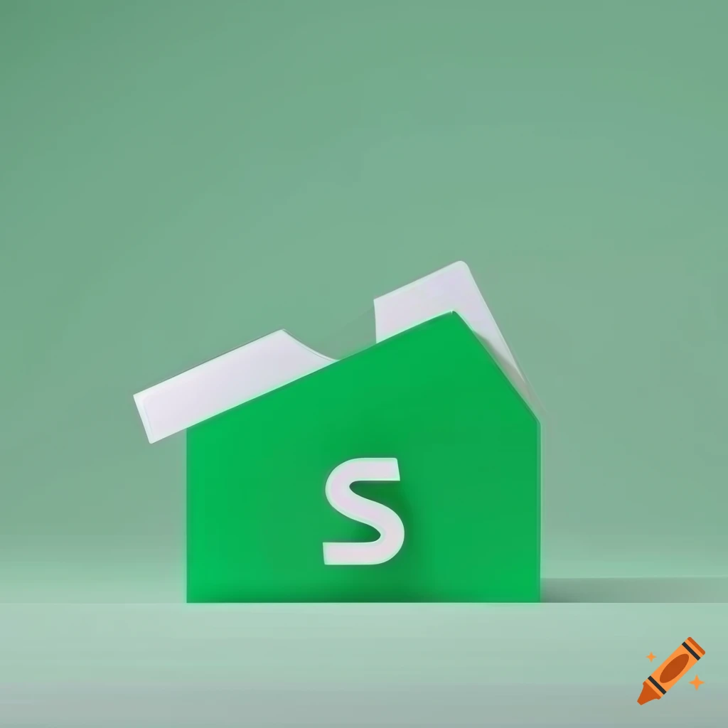 Minimalistic folder logo with s letter