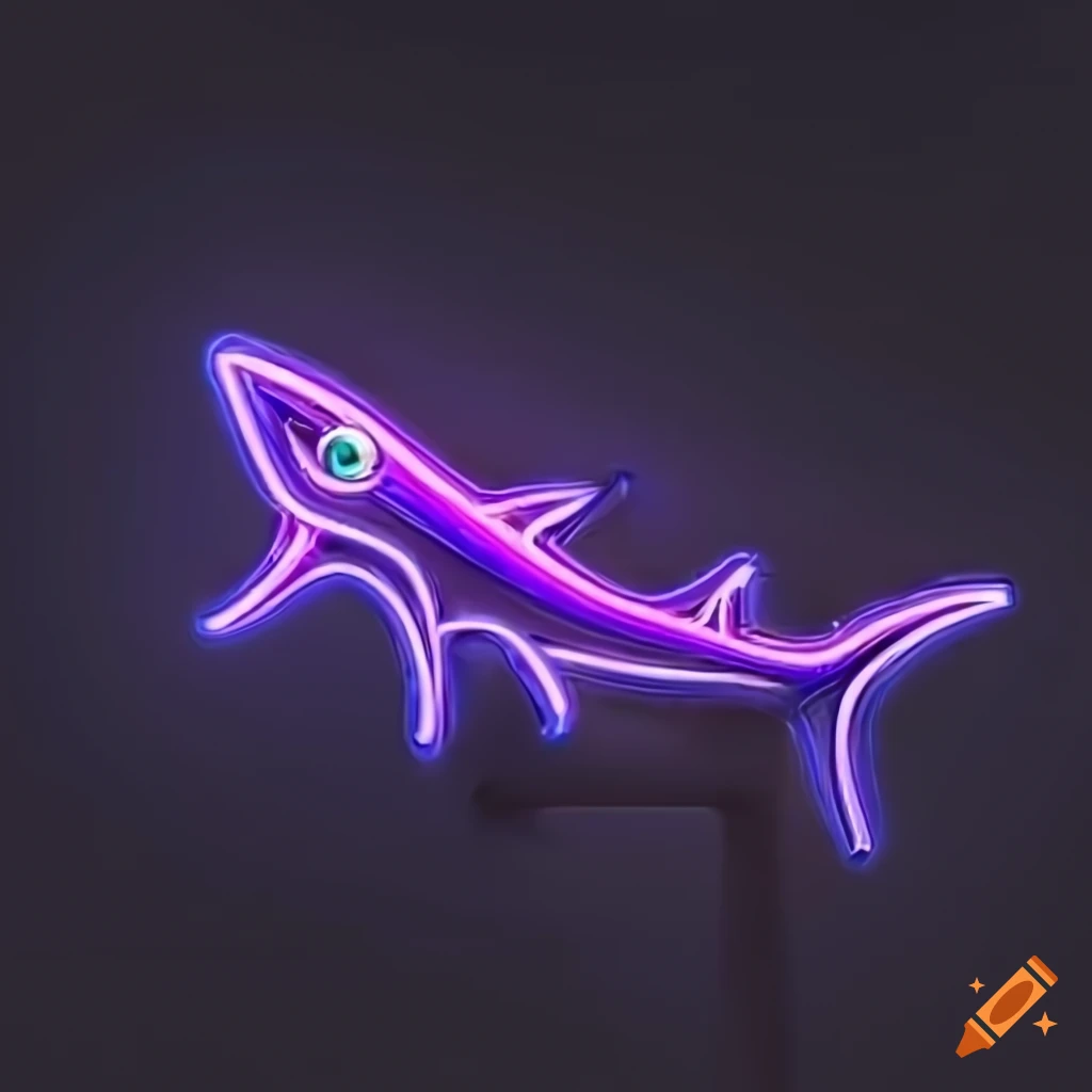 Neon shark logo in HDR on Craiyon