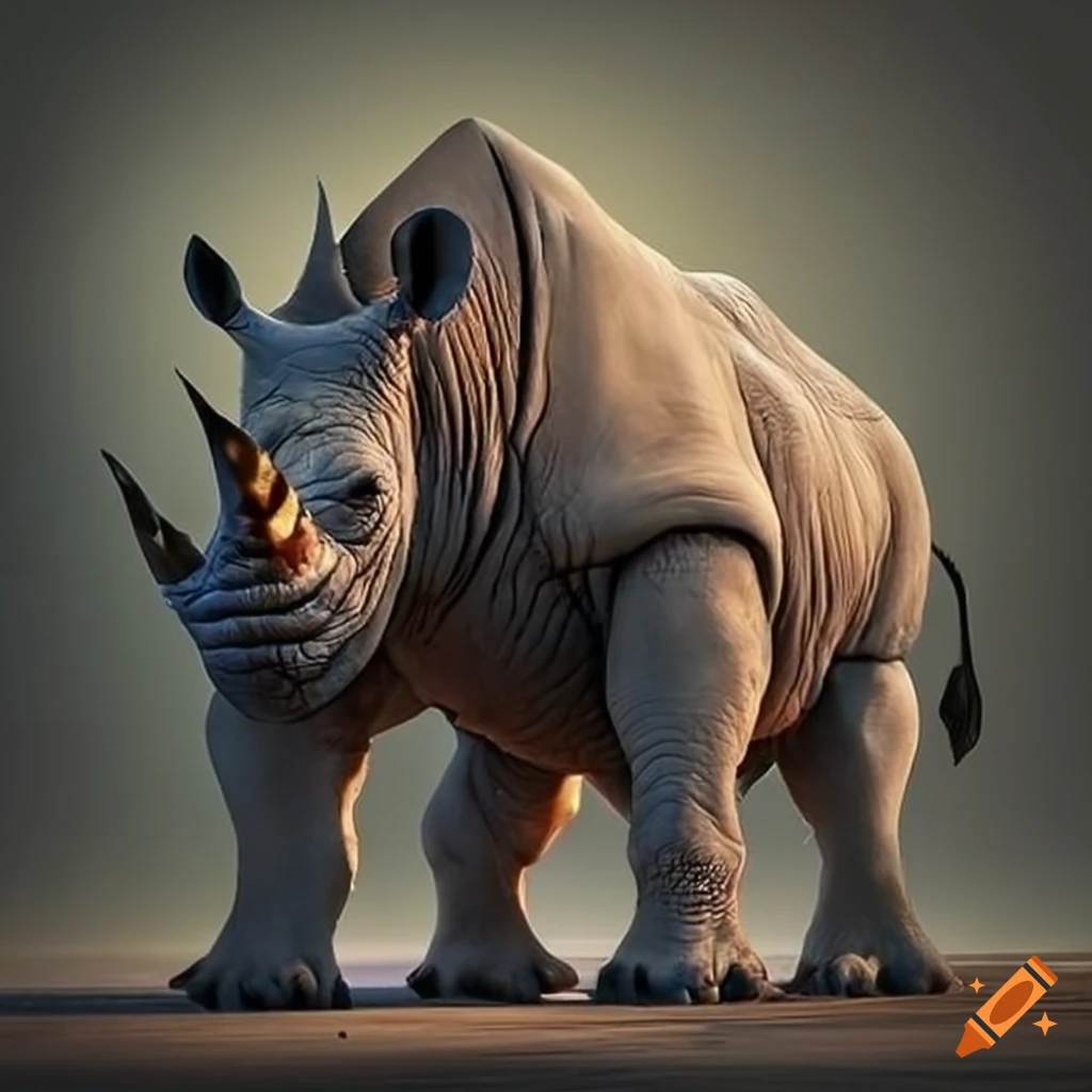 Balloon rhinoceros sculpture on Craiyon