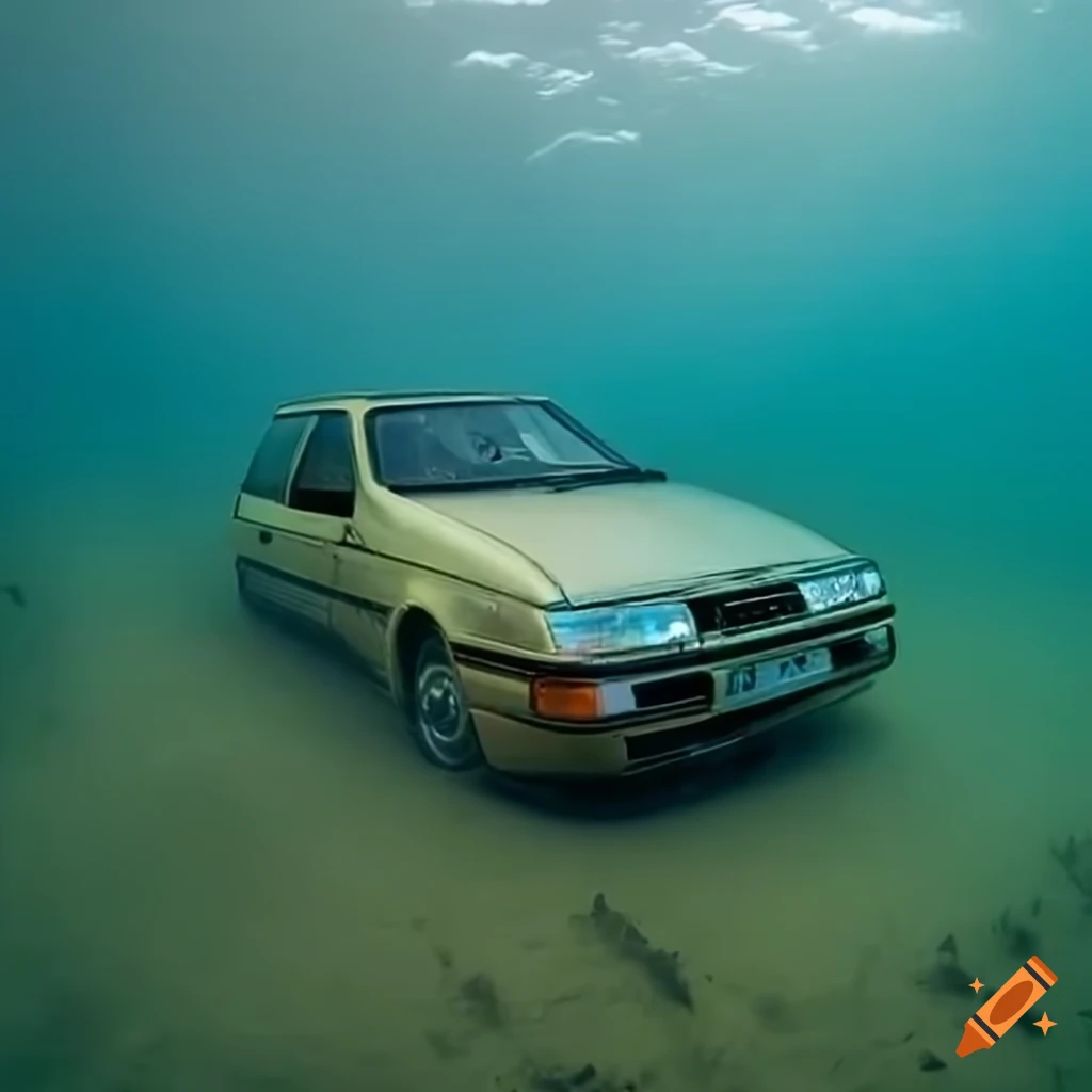 Image of a ford sierra cosworth submerged underwater